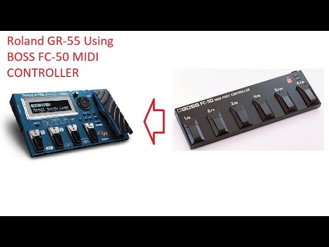 Roland GR-55 to Boss FC-50 Midi controller - YouTube
