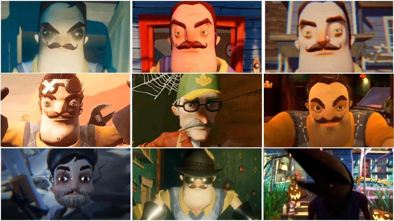 THE NEIGHBOR JUMPSCARES - ALL HELLO NEIGHBOR JUMPSCARES - YouTube