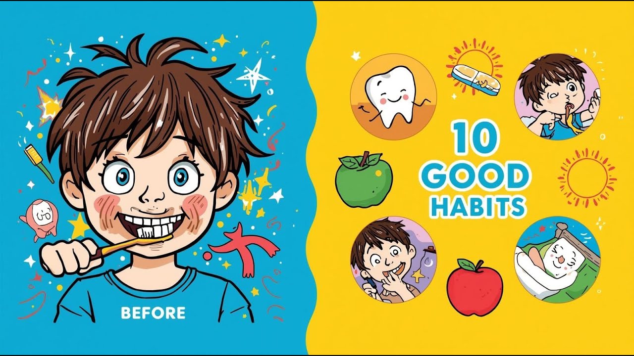 10 Good Habits for Kids 🌟 | Fun Educational Video | Healthy Daily ...