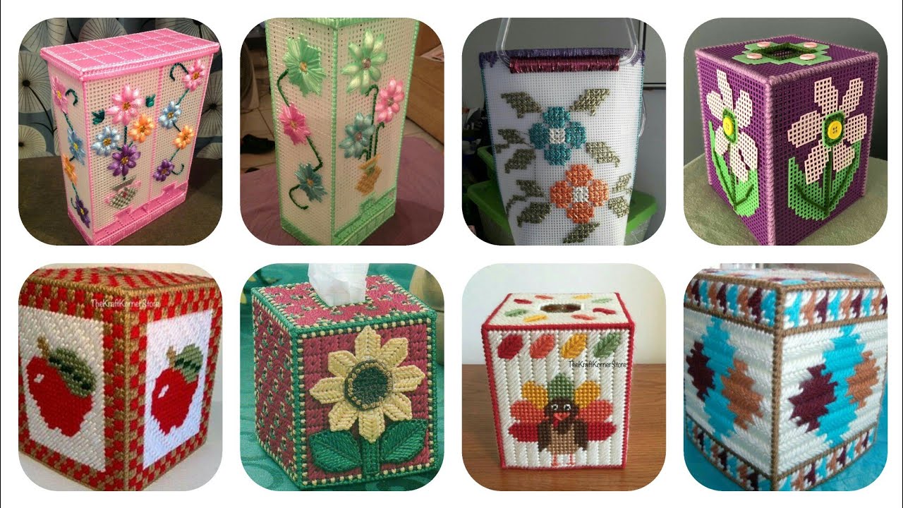 Fabulous Plastic Canvas Tissue Boxes Cross Stitches Pettern - YouTube