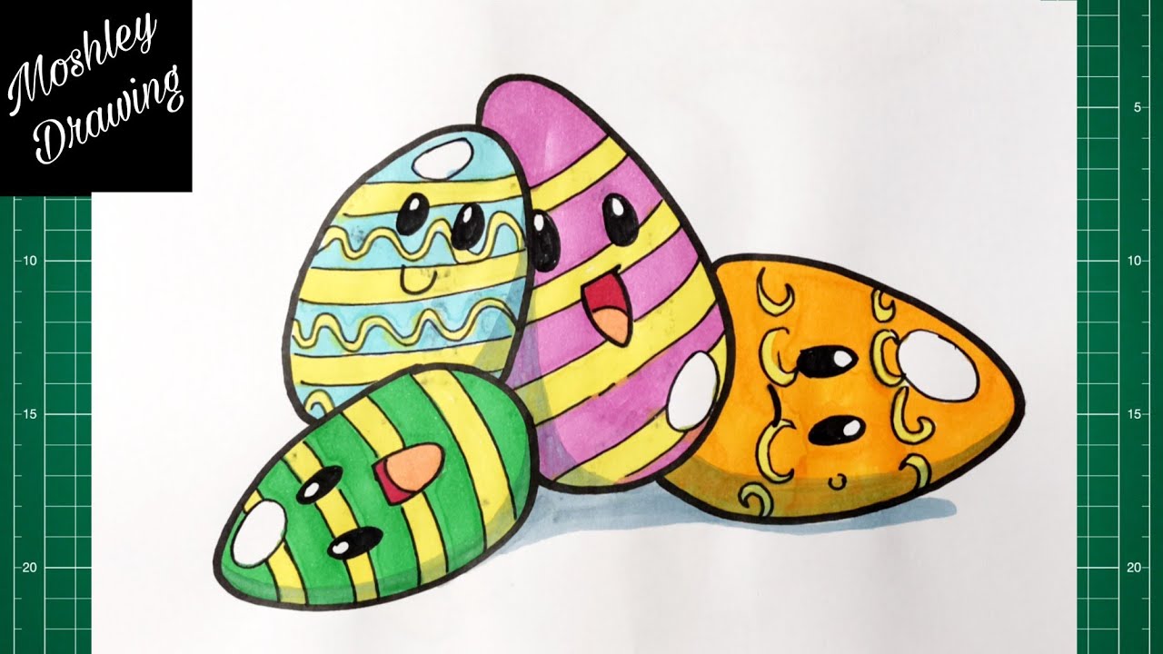 How to Draw a Cute Easter Eggs - YouTube