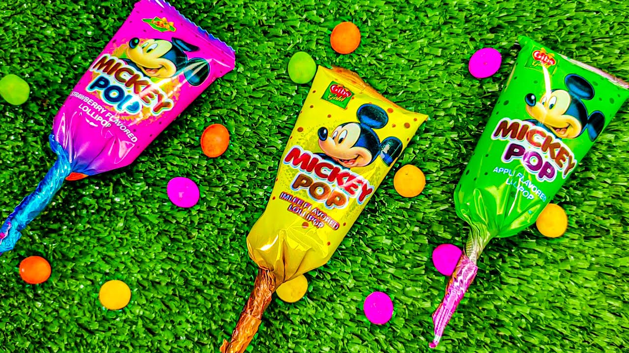 ASMR Satisfying Mickey Pop lollipops Scratching Relaxing sounds - YouTube