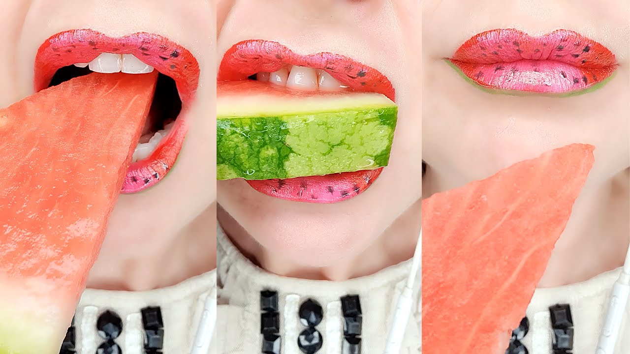 Satisfying Asmr Crunchy Watermelon Eating Compilation Youtube ASMR