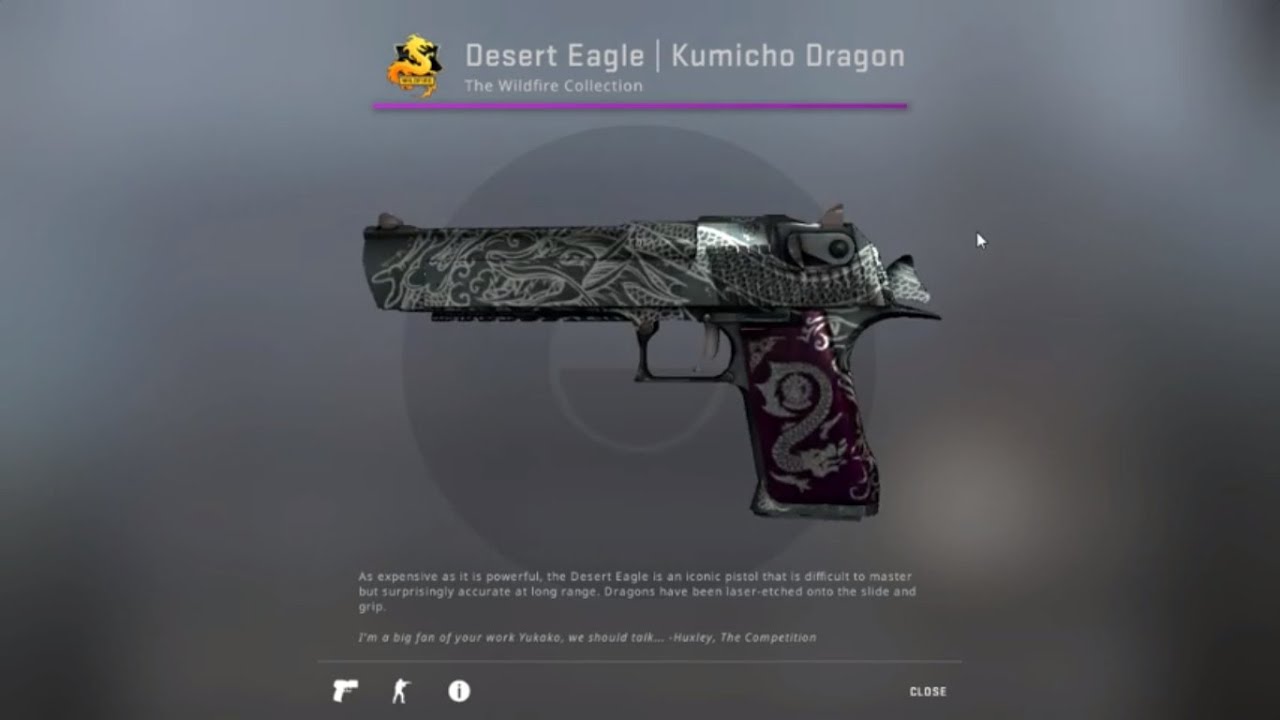 CSGO Desert Eagle Kumicho Dragon BS 0.581037700 - YouTube