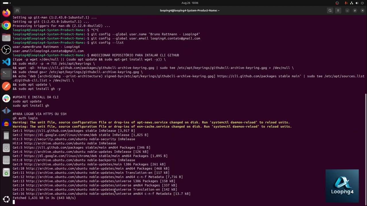 Instalando e configurando Git + GitHub Rápido e fácil no Ubuntu - YouTube