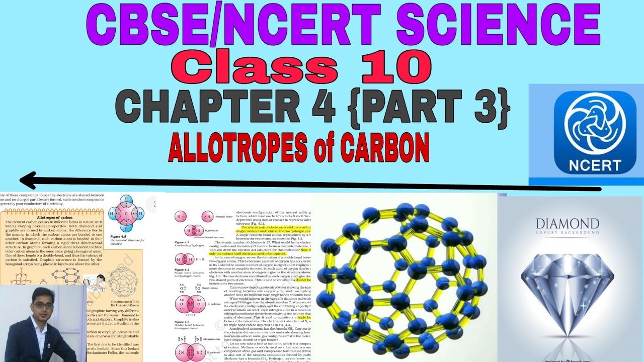 Cbse/Ncert class 10 chapter 4 Part 3 CARBON & ITS COMPOUNDS: ALLOTROPES ...