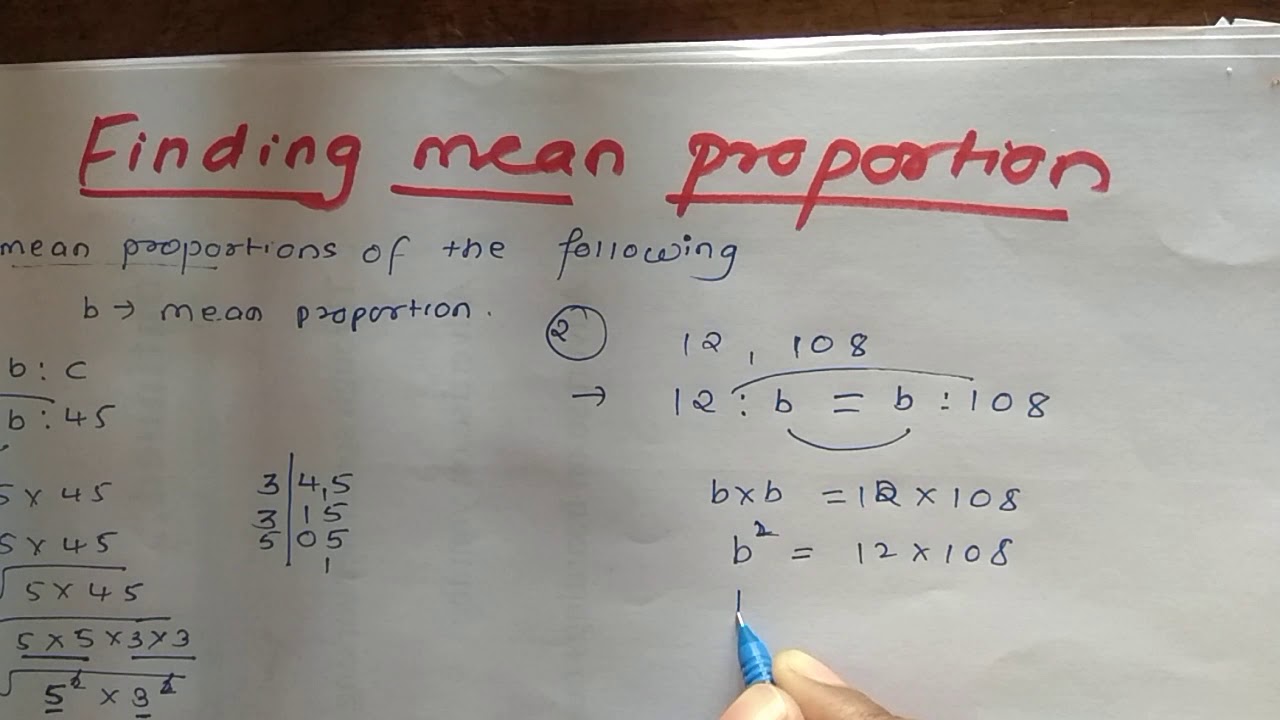 # Finding the Mean proportion - YouTube