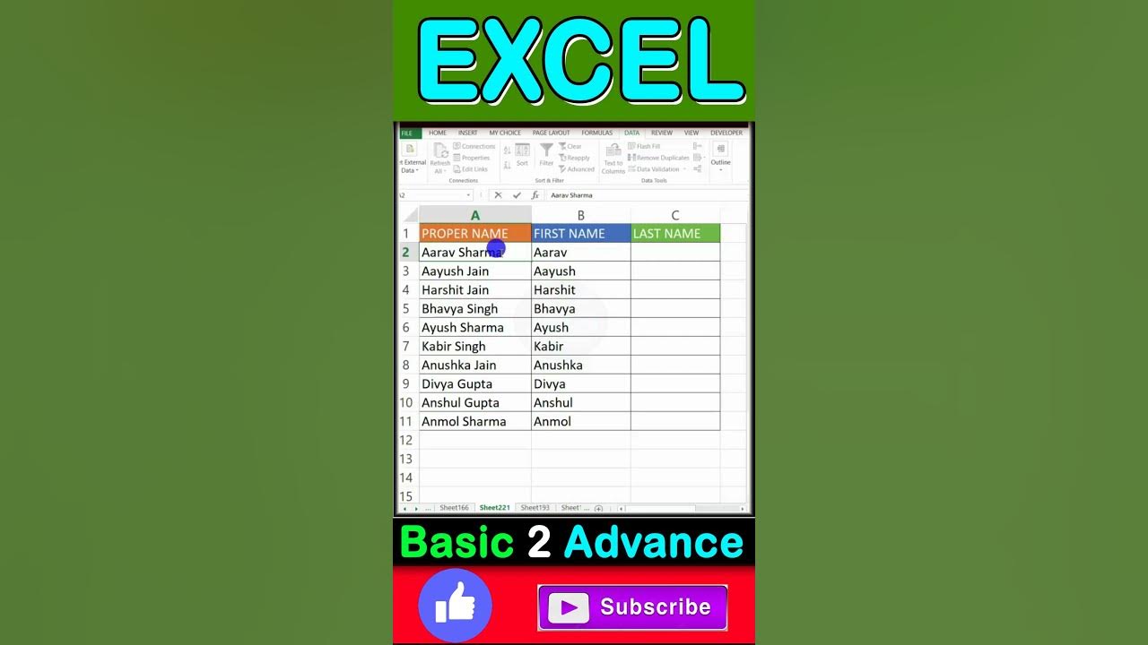 Excel Flash Fill Use Advance Exceltips Exceltutorial Excel Shorts Youtube