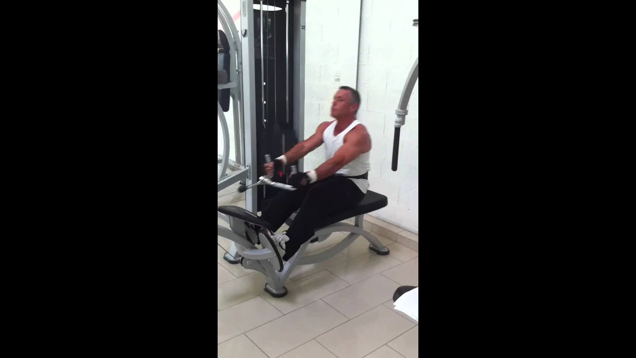 Rowing assis à la poulie basse prise supination : 4x14x80 kg - YouTube