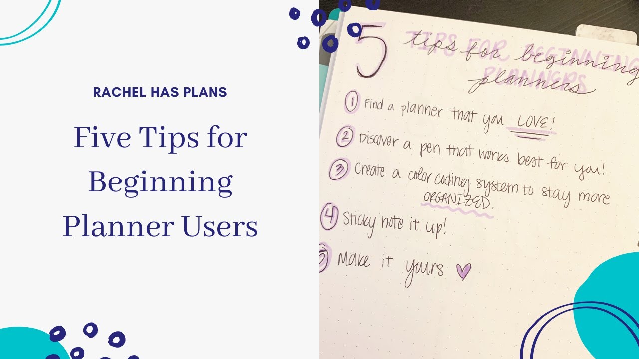 Five Tips for Beginning Planner Users - YouTube