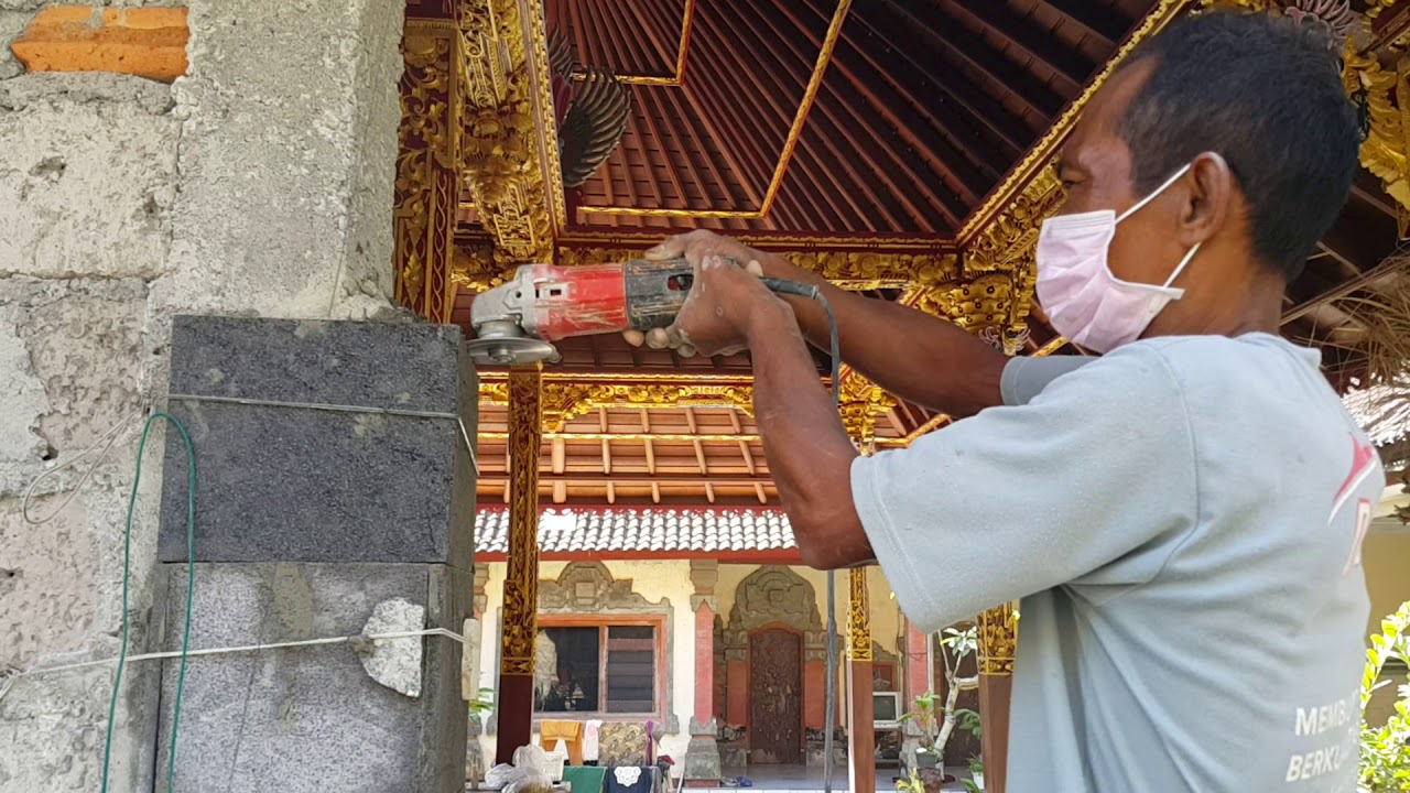 TUTORIAL PASANG BATU CANDI UKIR BALI - BALE BALI SAKA 8 - RINDIK BALI ...