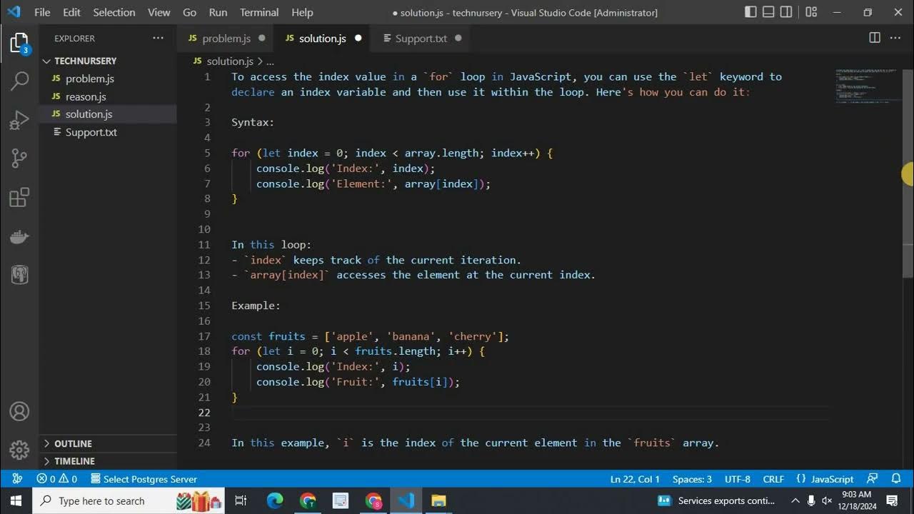 Accessing Index Value in a JavaScript 'for' Loop: A Beginner's Guide - YouTube