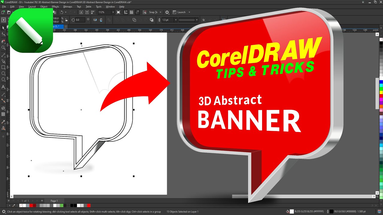 Create STUNNING 3D Abstract Banners in CorelDRAW - YouTube