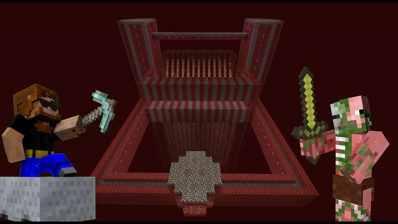 Minecraft Nether Gold Farm - Using Minecarts - YouTube
