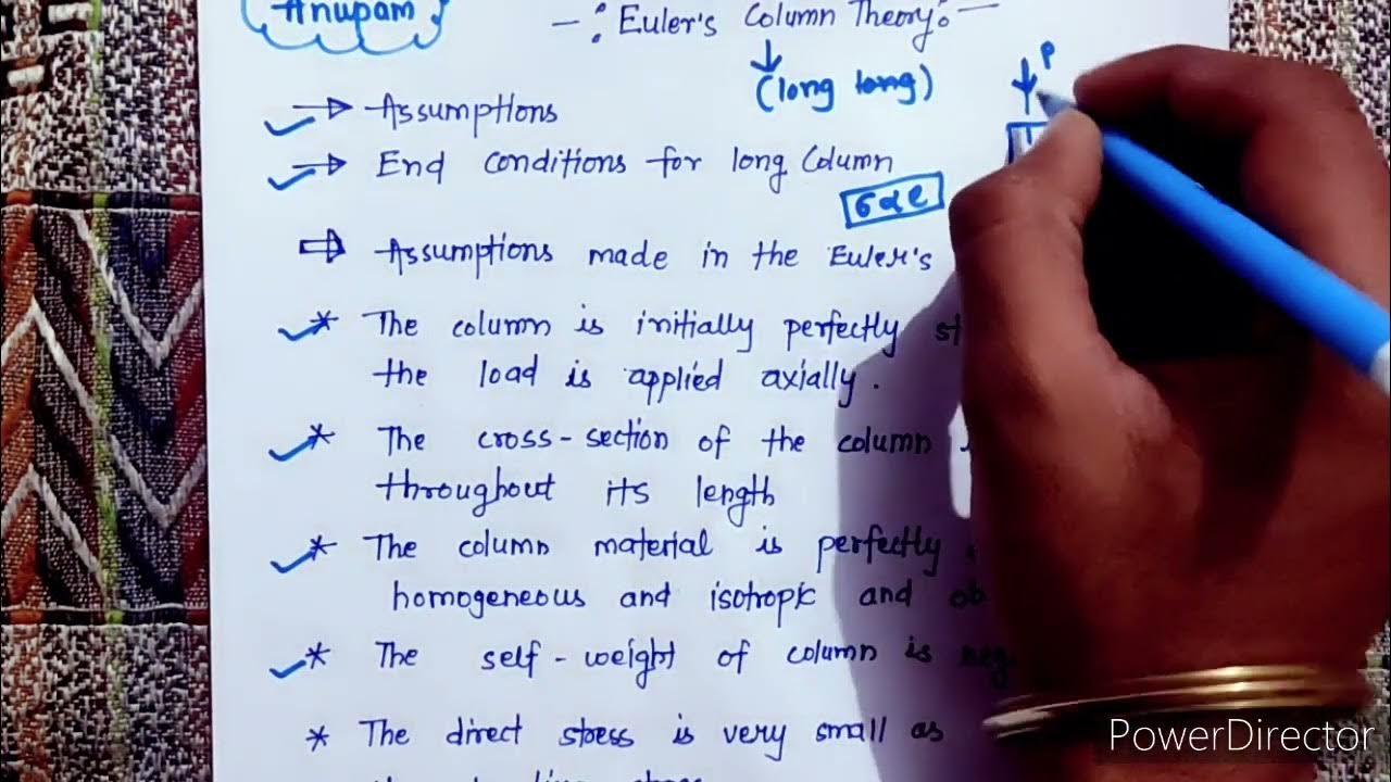 Assumption made in the Euler,s Column theory. - YouTube