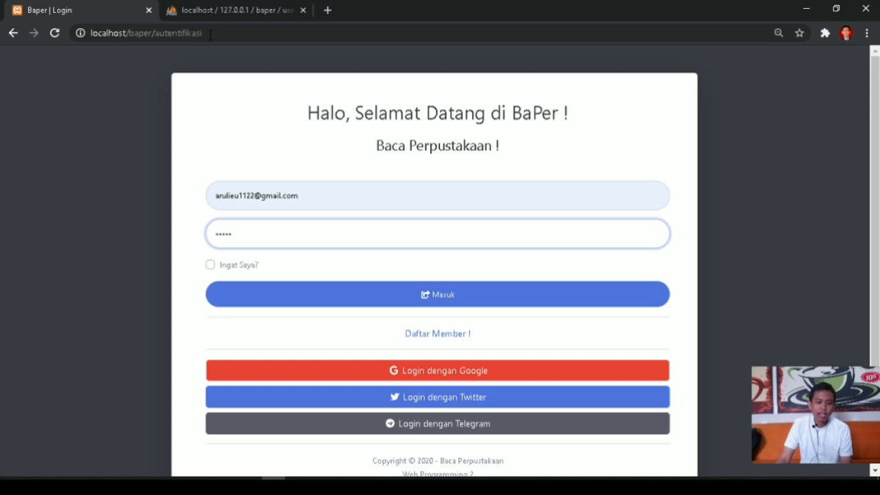 Project UAS Web Programming 2 , BaPer | Baca Perpustakaan - YouTube