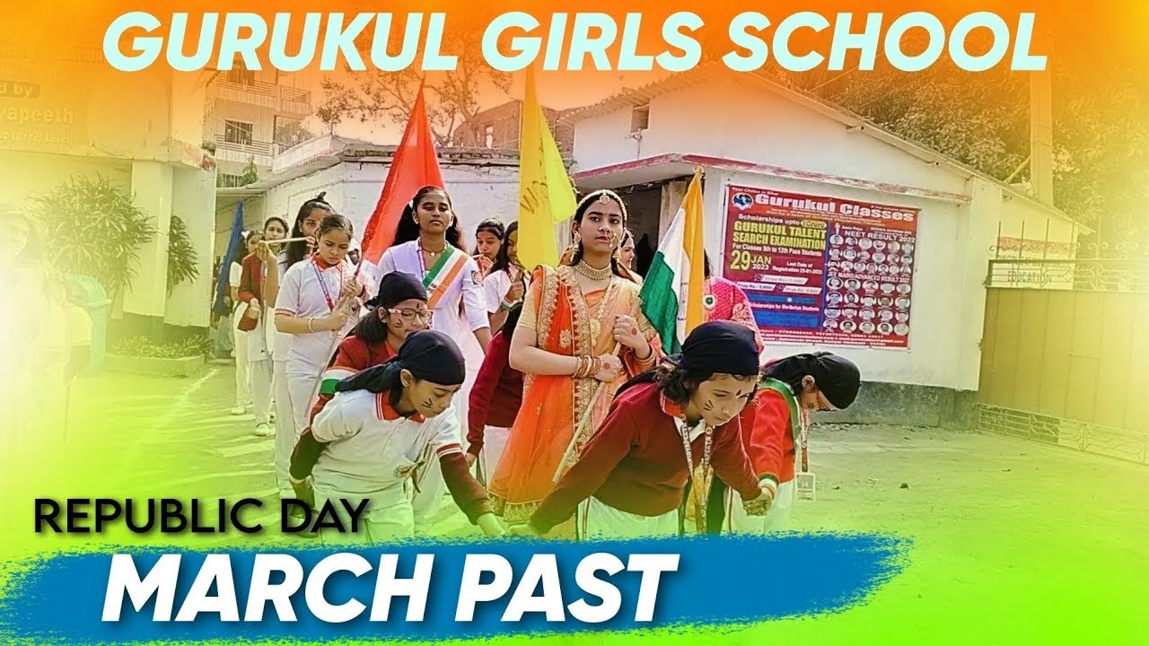 Republic Day March Past in welcome of Bharat Mata|| GURUKUL GIRLS ...
