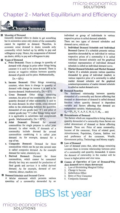 BBS 1st year microeconomics // unit-2 market equilibrium and efficiency #bbsfirstyear #bbs #exam ...