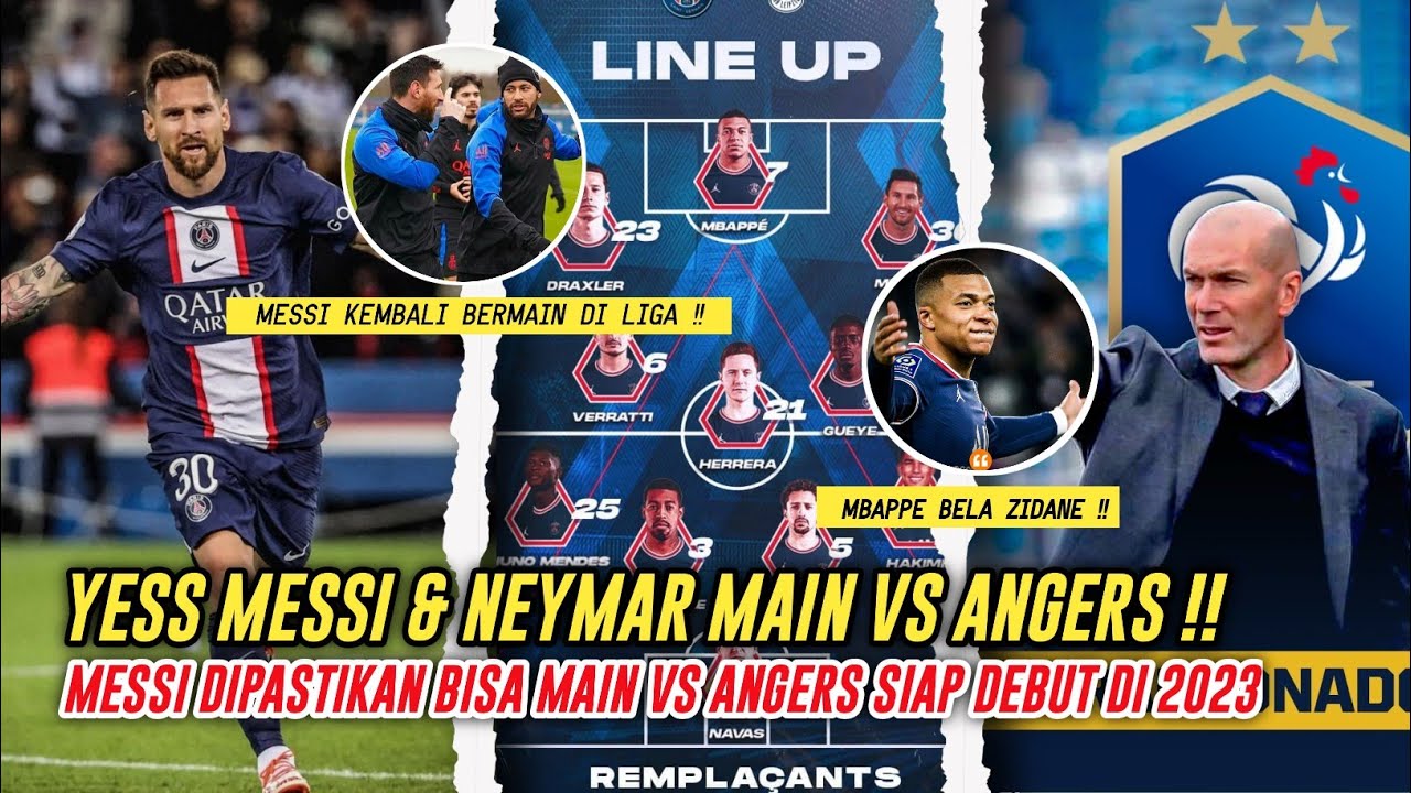 Yess Messi Main vs Angers😍Line Up Formasi PSG Messi Pimpin Skuad PSG👍 ...