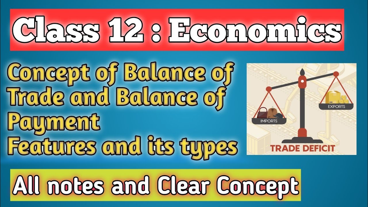 Class 12 Economics Balance of Trade and Balance of Payment ,features ...
