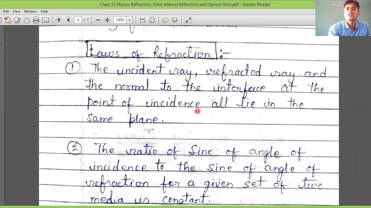 Class 12 Physics Refraction Total internal Reflection and its ...
