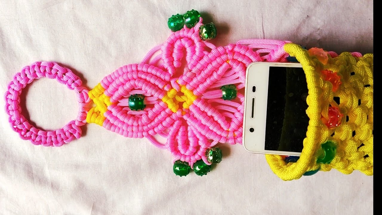 Macrame New Design Mobile Holder - YouTube