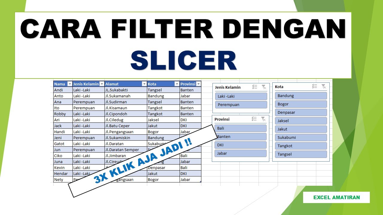 CARA FILTER DENGAN SLICER - YouTube