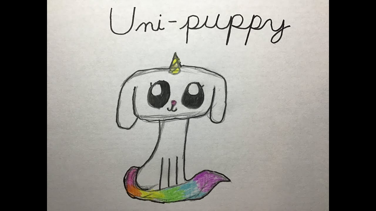 Cute Drawing of a Uni-Puppy - YouTube