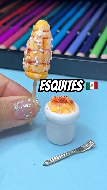 Hice ESQUITES🌽 MINI #drawing #art #manualidades - YouTube