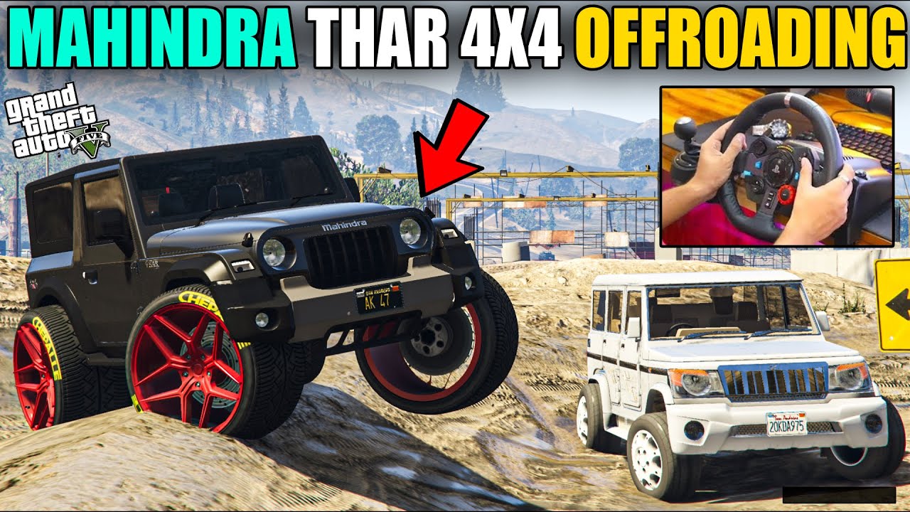 GTA 5 : MAHINDRA THAR 4X4 EXTREME DANGEROUS OFFROADING IN MUD WITH ...