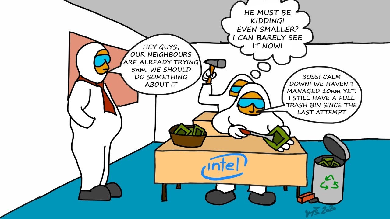 Time-Lapse Drawing - Cartoon Joke 1: Intel Struggling with 10nm Process ...