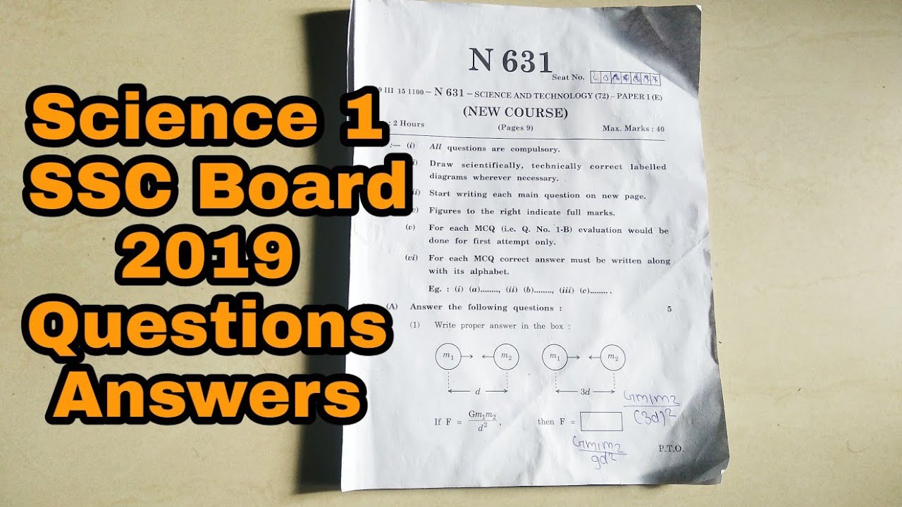 Science 1 SSC Board Questions Solution | Science-1 SSC Maharashtra ...