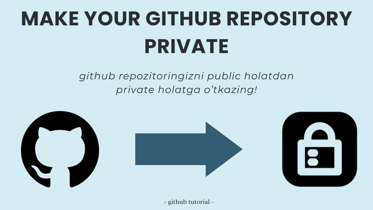 Make Your Github Repo Private | by Ibrohimbek - YouTube