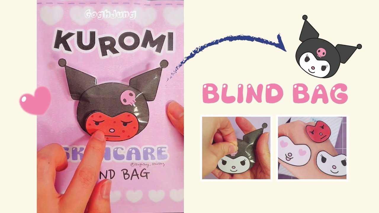 [paper diy] KUROMI💜 Skincare Blind Bag🧴| Unboxing & Tutorial ASMR - YouTube