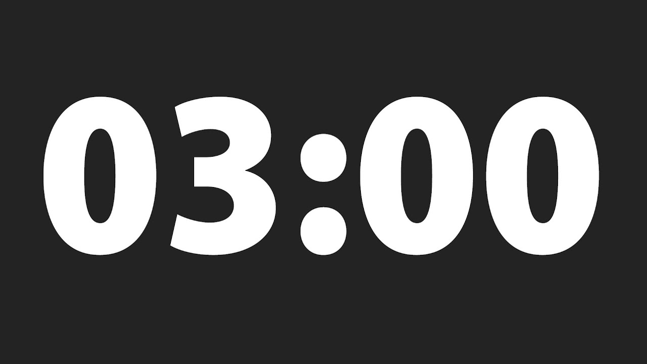 ⏲️3 Min Countdown Timer with Alarm 🔊 Minimalist Clock ⏰ - YouTube