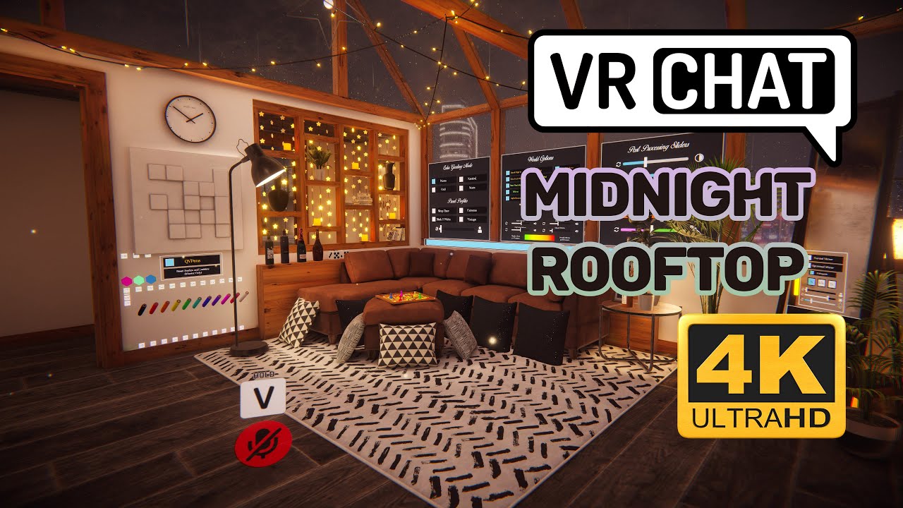Midnight Rooftop 4K 60fps Max Settings - VRchat Gameplay - YouTube