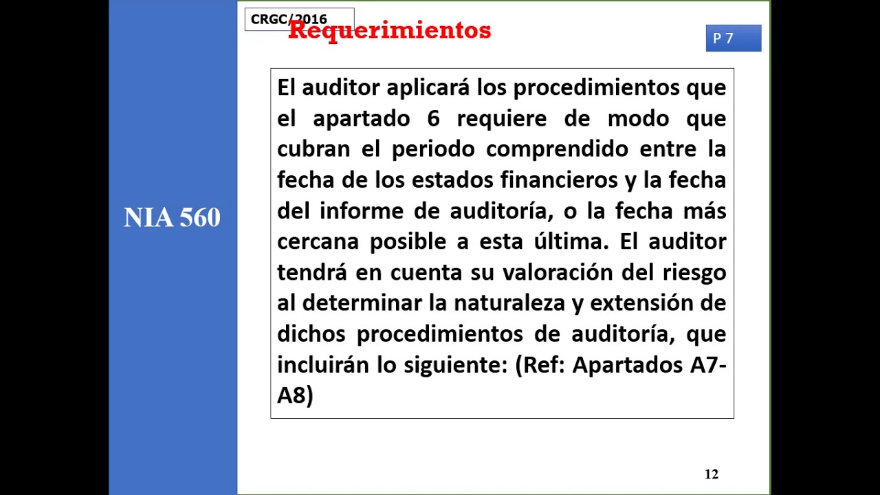 NIA 560 - HECHOS POSTERIORES AL CIERRE - YouTube