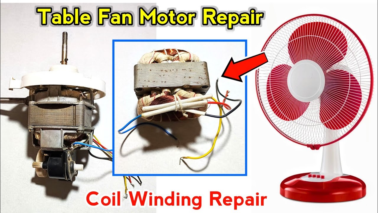 Table Fan Motor Coil Repair 💯% Work | Fan Humming Sound Not Running / 5 ...