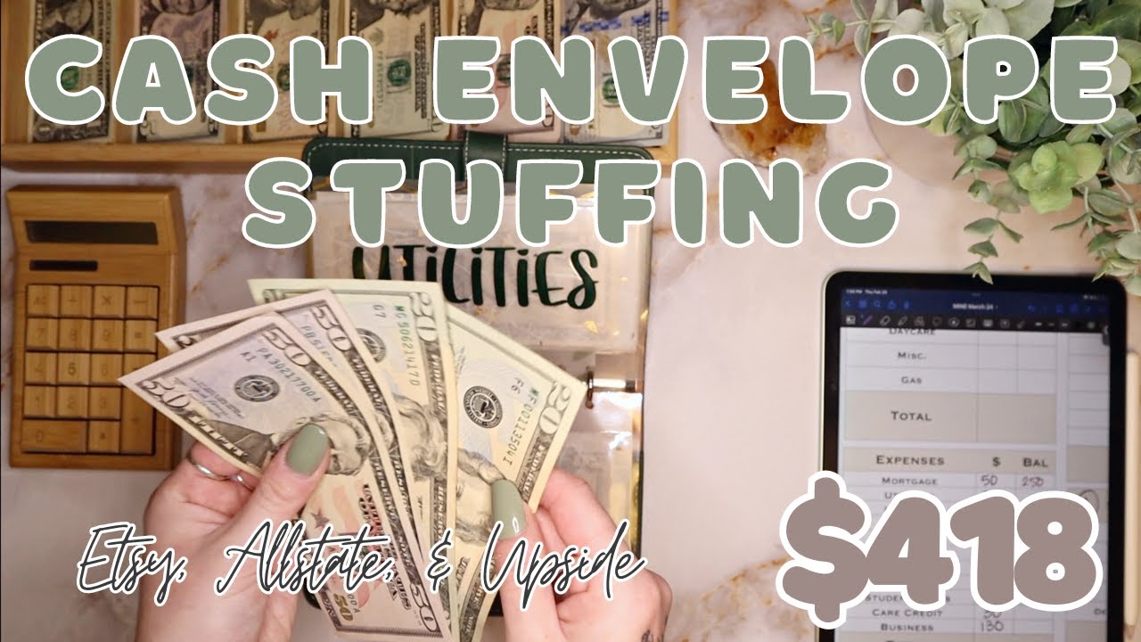 $418 Cash Envelope Stuffing | Etsy, Allstate, & Upside Income | 24 Year ...