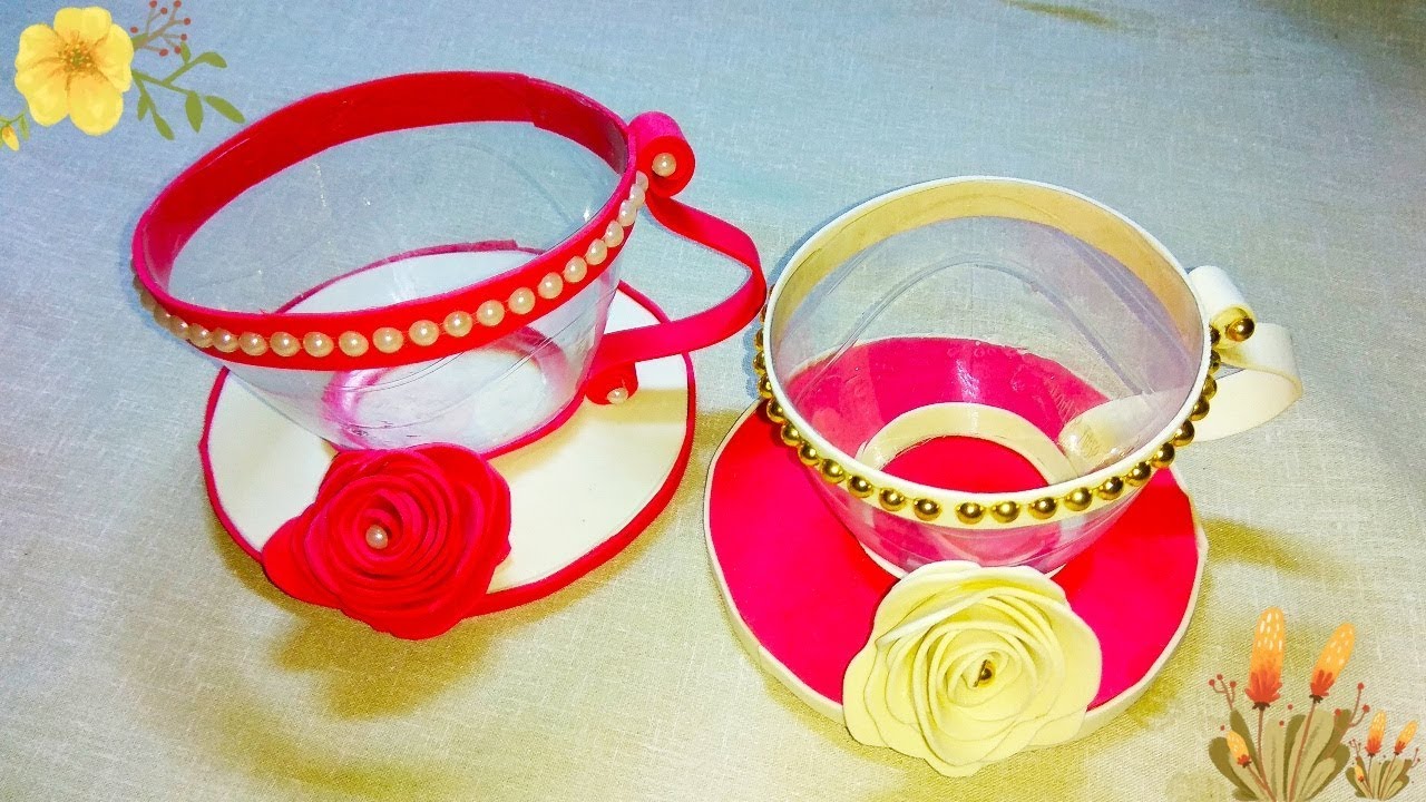 DIY How to Make a Tea Cup with Plastic Bottles || Easy crafts from a ...