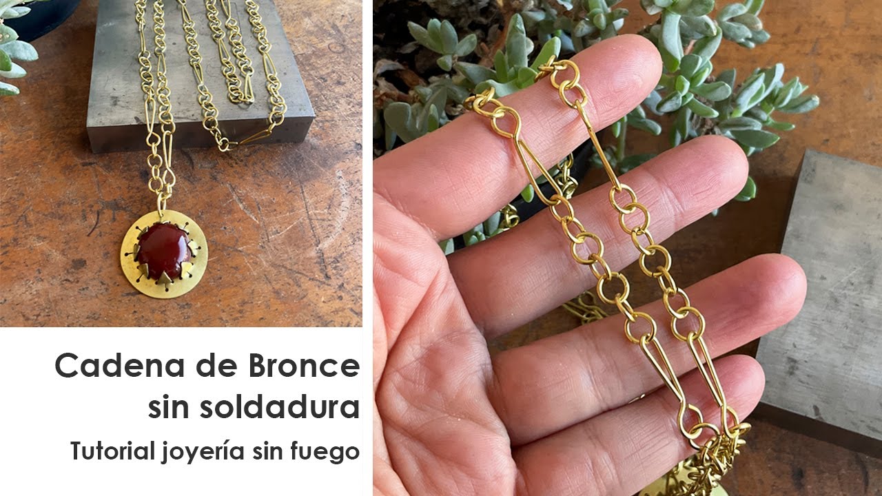 Como hacer Cadena de Bronce sin Soldadura. Tutorial cadena de alambre ...