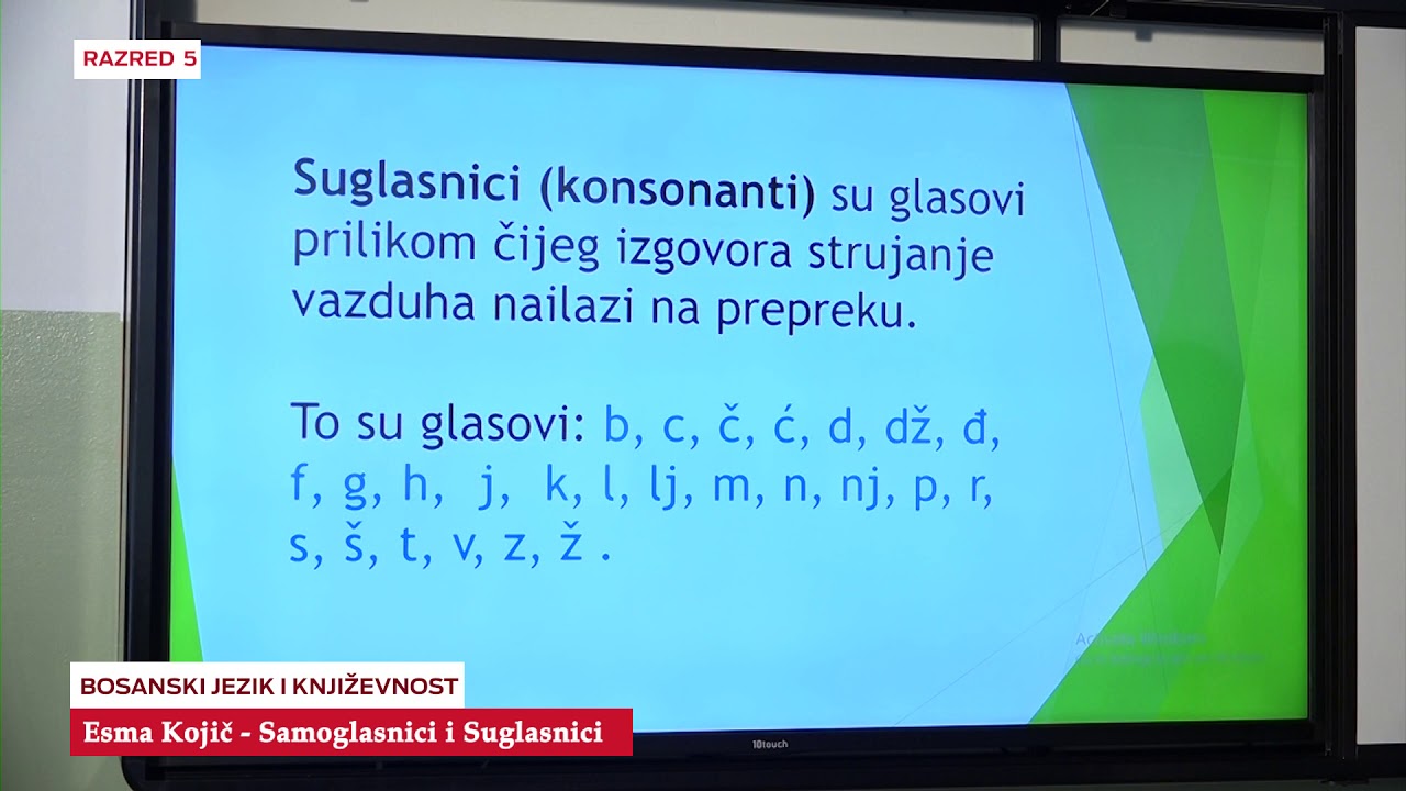 B5111 Bosanski jezik Samoglasnici i suglasnici Esma Kojič - YouTube