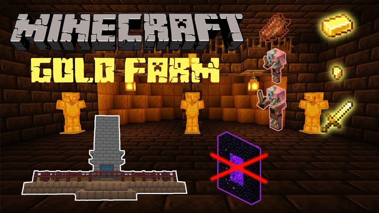 Gold farm out of nether, without nether portal, without nether roof ...