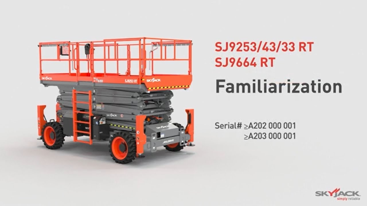[스카이코리아] SKYJACK 新엔진씨져리프트 작동 소개-②(SJ9253RT, New KC) - YouTube