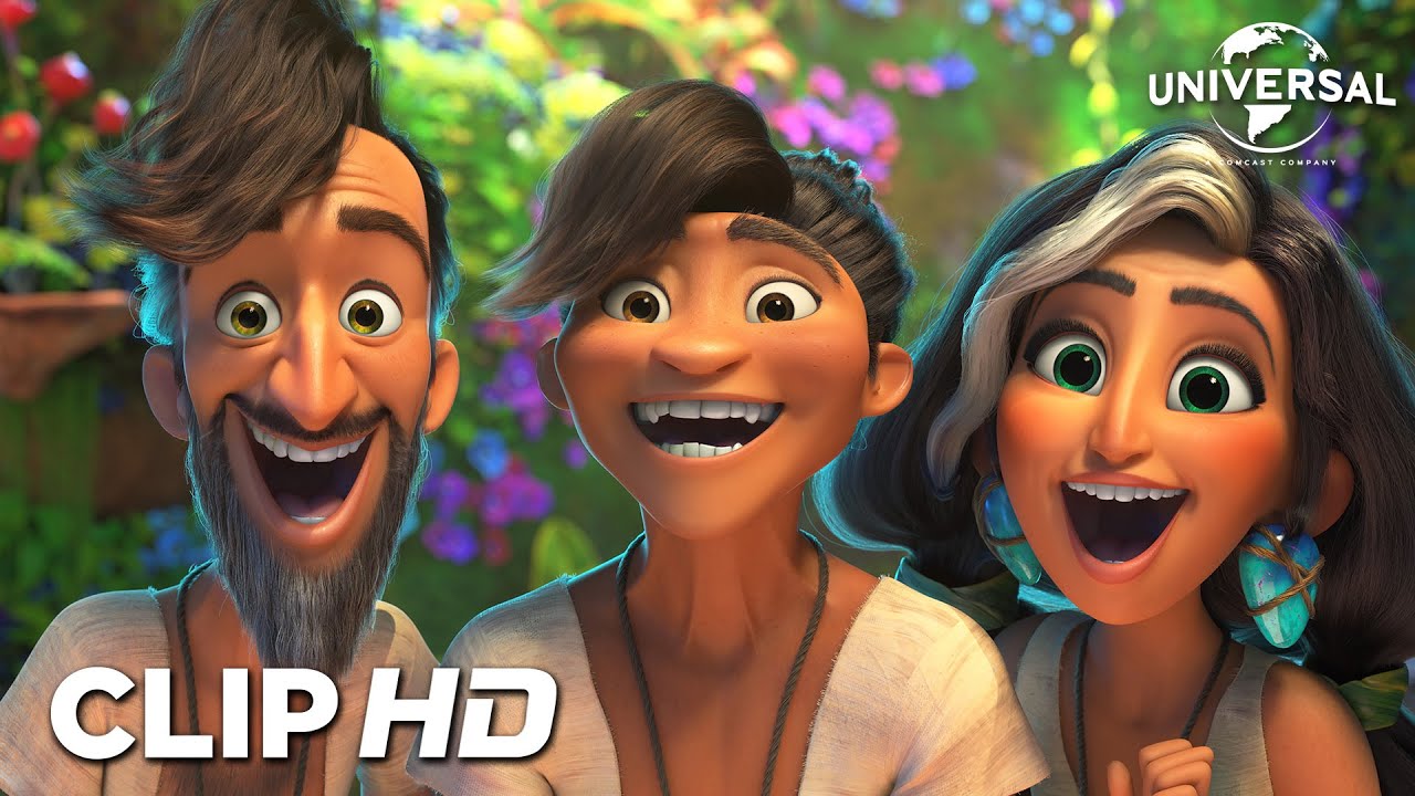 LOS CROODS: UNA NUEVA ERA - Eep y Grug conocen al nuevo Chico - YouTube