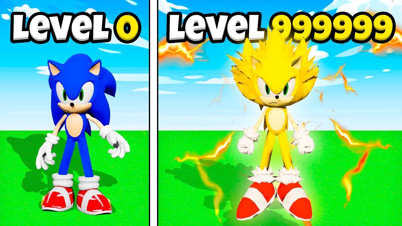 SONIC NOOB ALCANÇOU LEVEL MÁXIMO E EVOLUIU PARA O SONIC DEUS NO ROBLOX ...