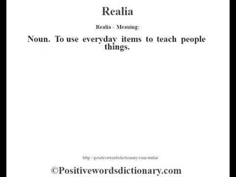 Realia definition | Realia meaning - YouTube