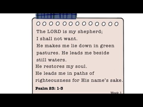 *MEMORIZE * Psalm 23: 1-3 Memory Verse for the week! - YouTube