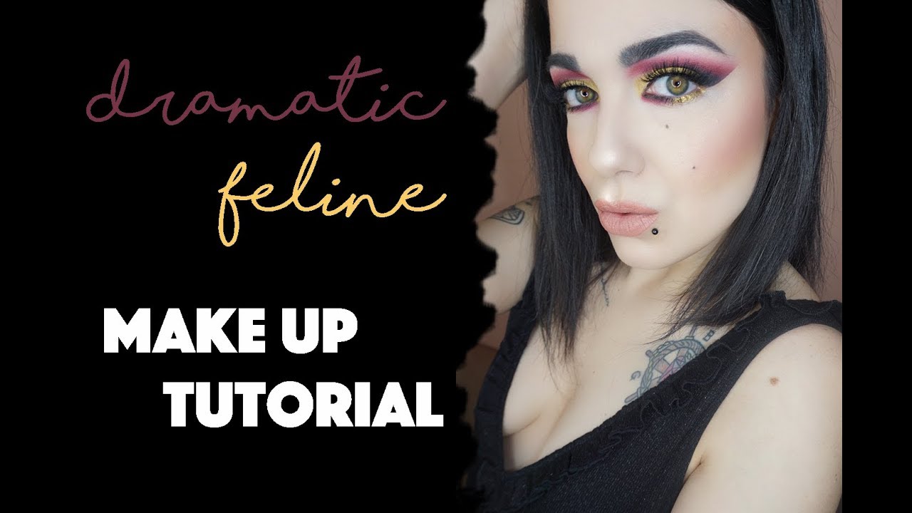 SUPER DRAMATIC MAKE UP LOOK! ||FELINE CAT EYE! - YouTube