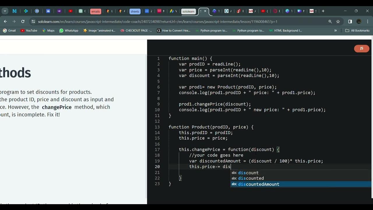 04 Adding Methods Javascript Intermediate Sololearn Youtube